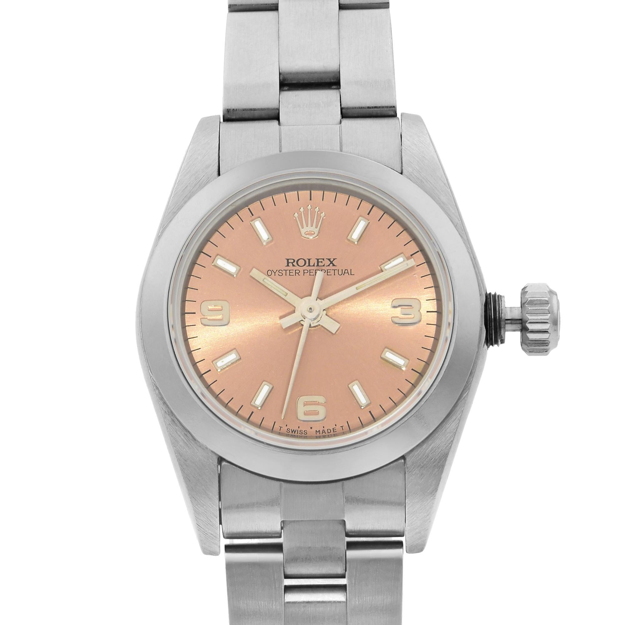 Rolex Oyster Perpetual Steel Bronze Sticks Dial Automatic Ladies Watch ...