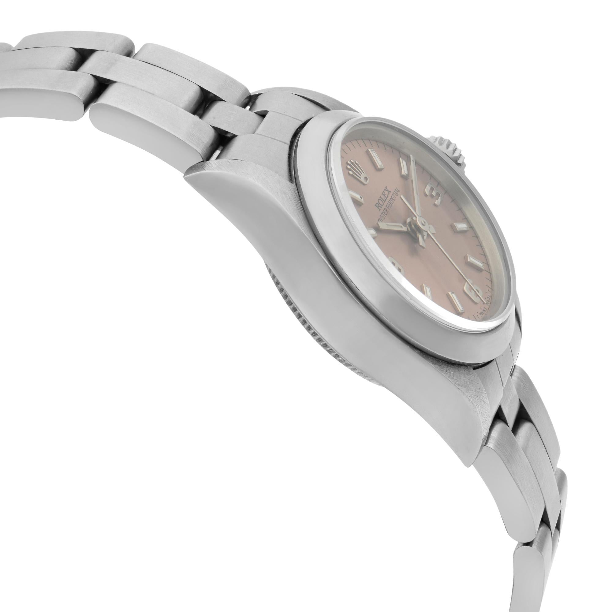 Rolex Oyster Perpetual Steel Bronze Sticks Dial Automatic Ladies Watch ...