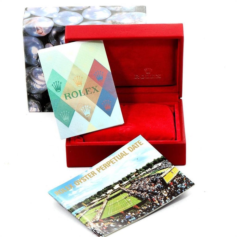 Rolex Oyster Perpetual Steel White Gold Ladies Watch 76094 Box Papers ...