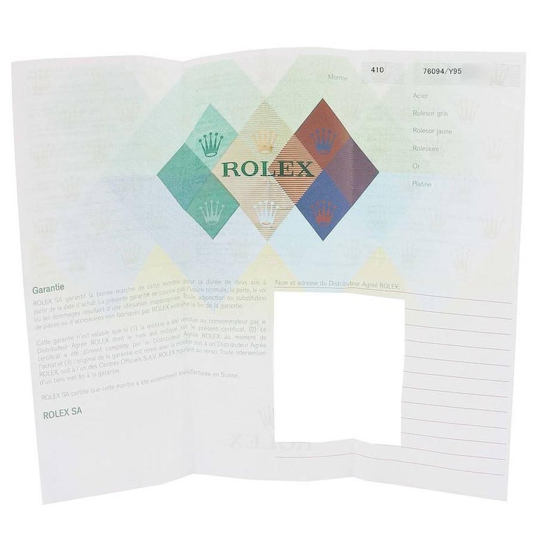 Rolex Oyster Perpetual Steel White Gold Silver Dial Watch 76094 Box ...