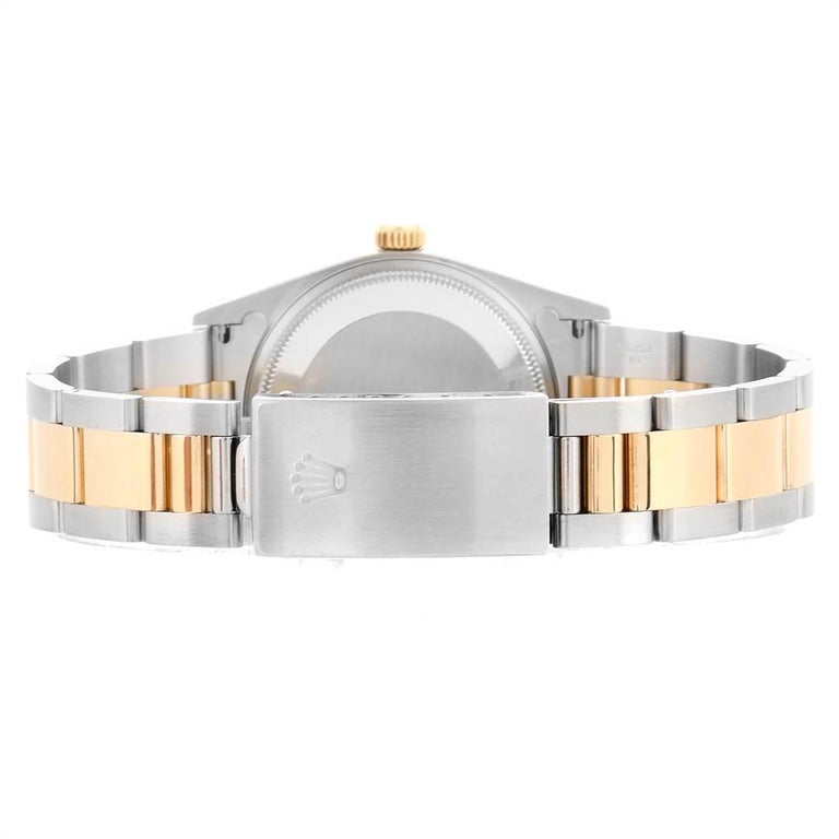 Rolex Oyster Perpetual Steel Yellow Gold Black Dial Men's Watch 14233 ...