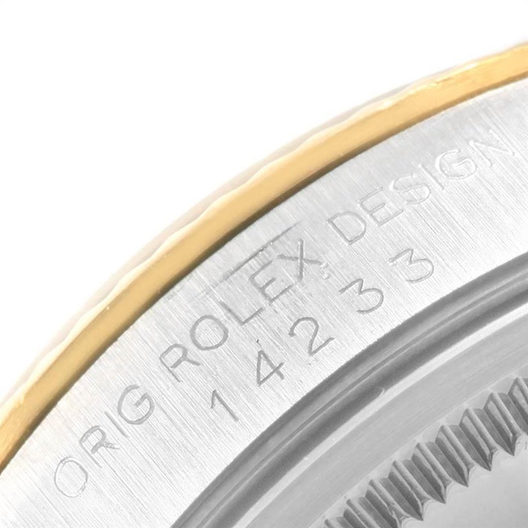 Rolex Oyster Perpetual Steel Yellow Gold Black Dial Men's Watch 14233 ...