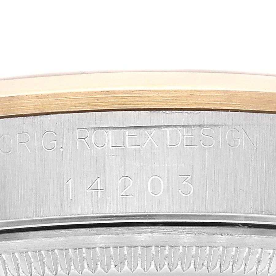 Rolex Oyster Perpetual Steel Yellow Gold Slate Dial Mens Watch 14203 ...