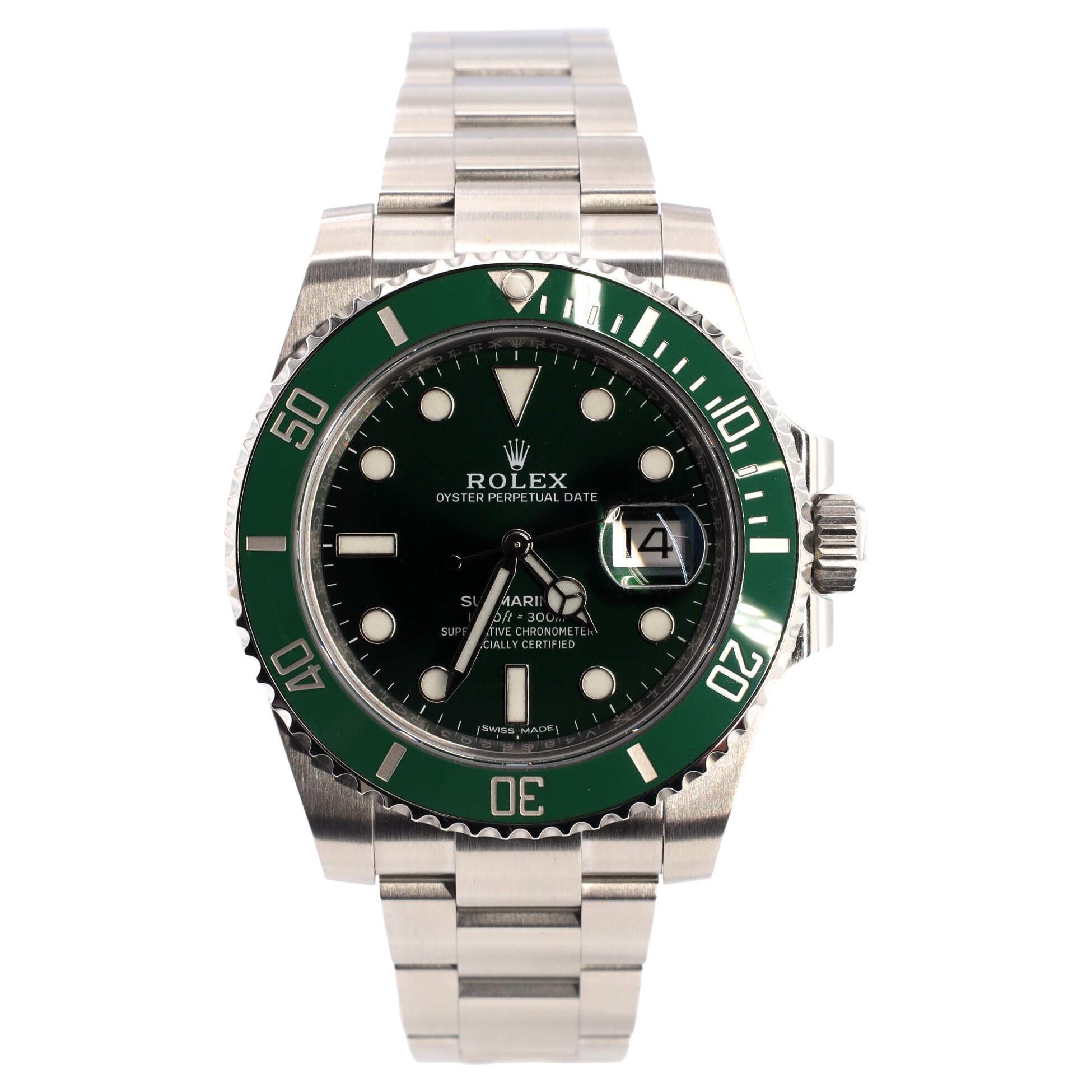 Rolex Oyster Perpetual Submariner Hulk Date Automatic Watch Stainless ...
