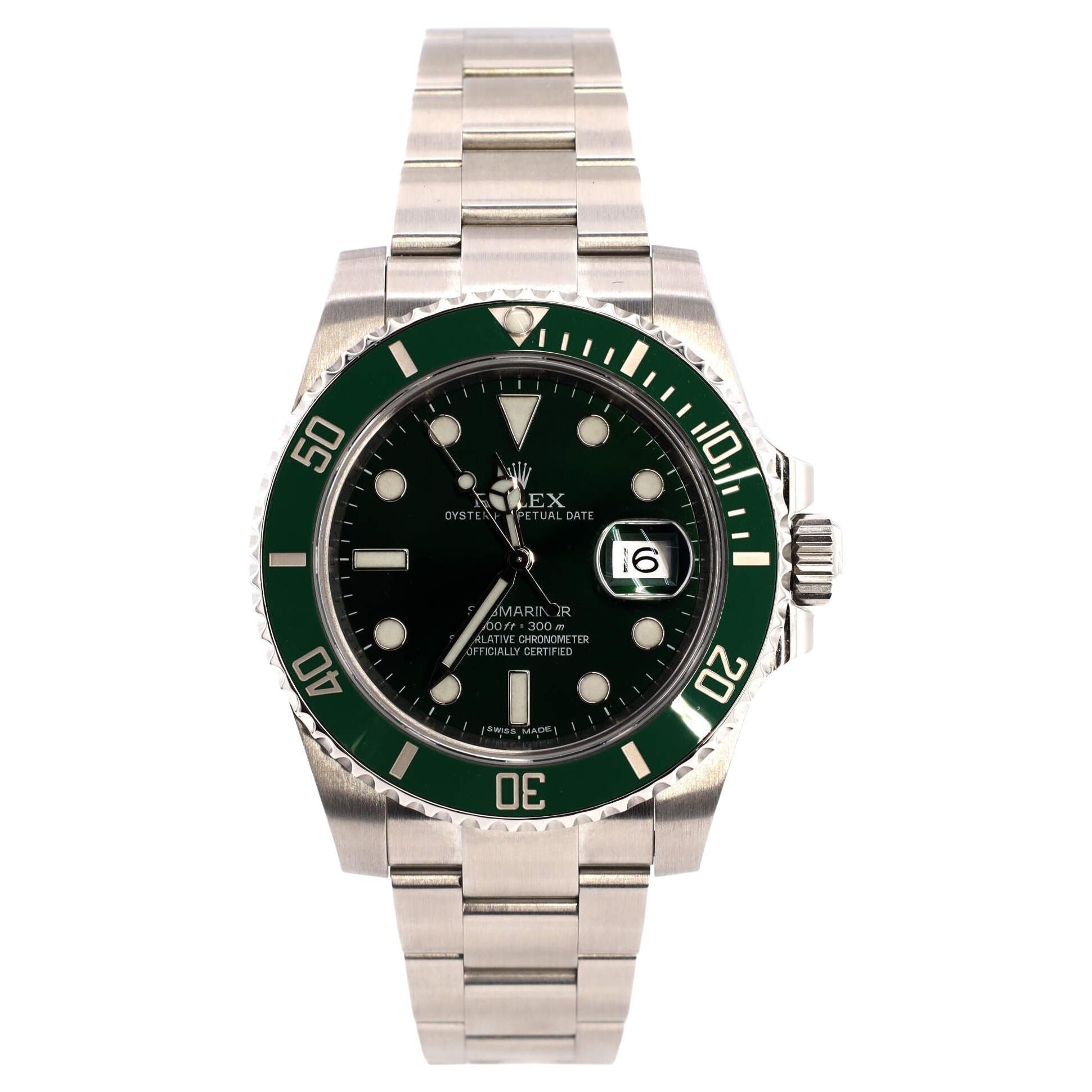 Rolex Oyster Perpetual Submariner Hulk Date Automatic Watch Stainless ...