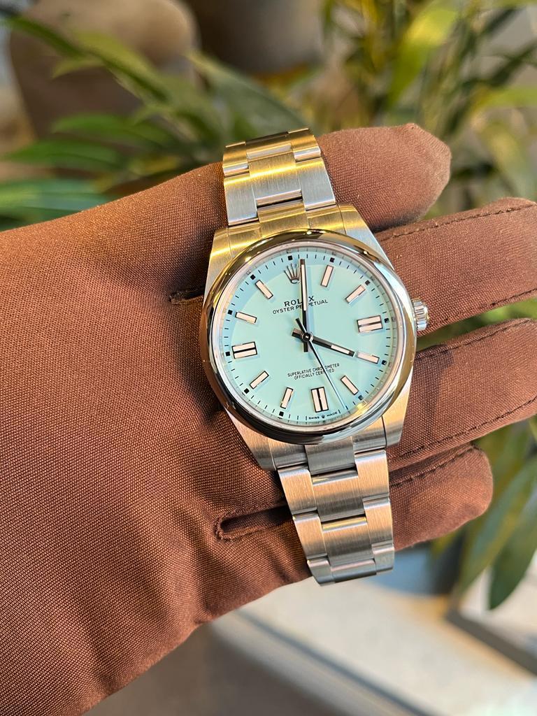Rolex Oyster Perpetual Turquoise Dial 124300 For Sale at 1stDibs