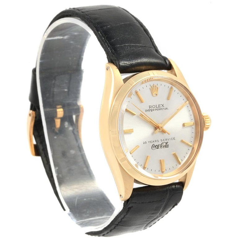Rolex Oyster Perpetual Vintage Coca Cola Men's Yellow Gold Watch 1003 ...