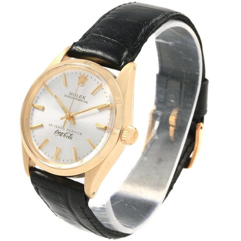 Rolex Oyster Perpetual Vintage Coca Cola Men's Yellow Gold Watch 1003 ...