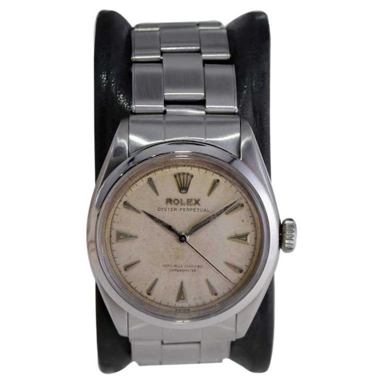 Rolex Oyster Perpetual with Original Patinated Dial from 1951 For Sale ...
