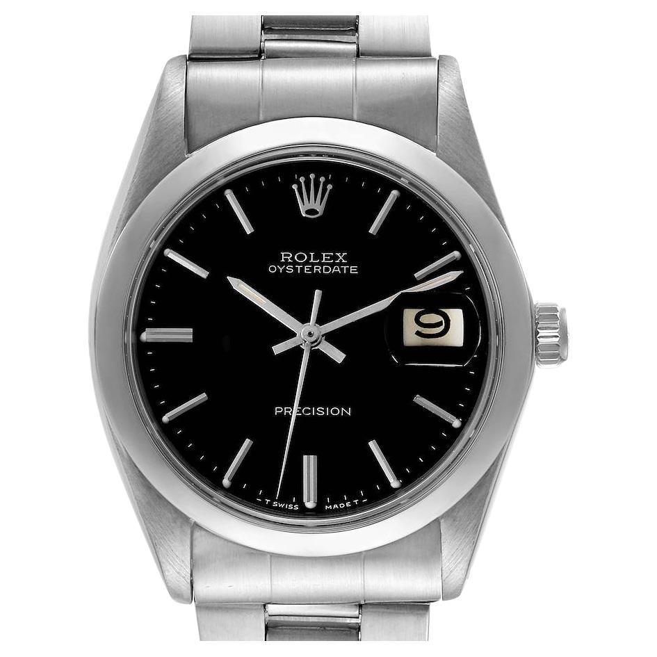 Rolex Oysterdate Precision 6694 Men's Stainless Steel Watch Brown ...