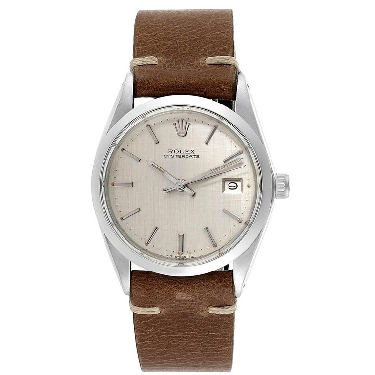 Rolex OysterDate Precision Linen Dial Steel Vintage Men's Watch 6694 ...