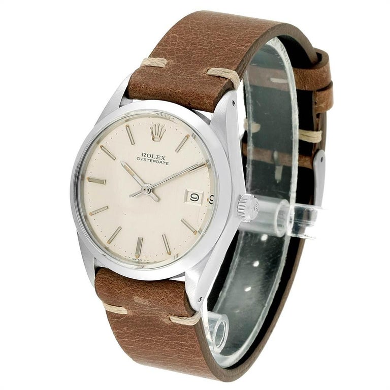 Rolex OysterDate Precision Linen Dial Steel Vintage Men's Watch 6694 ...