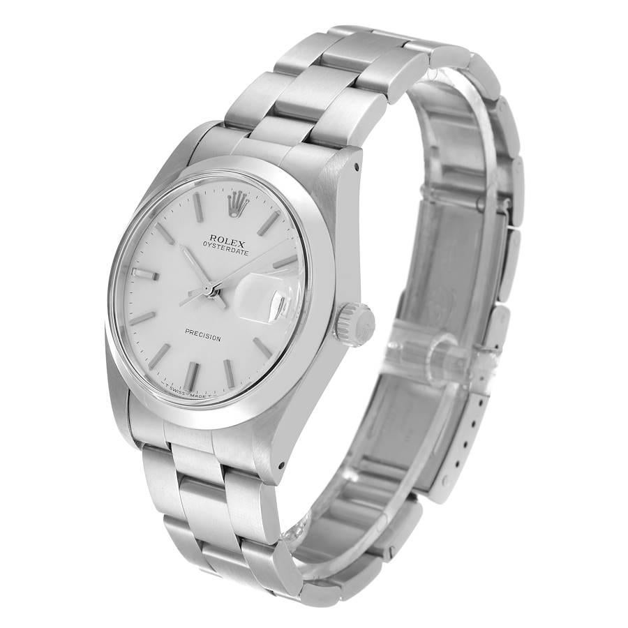 Rolex OysterDate Precision Silver Dial Steel Vintage Mens Watch 6694 ...