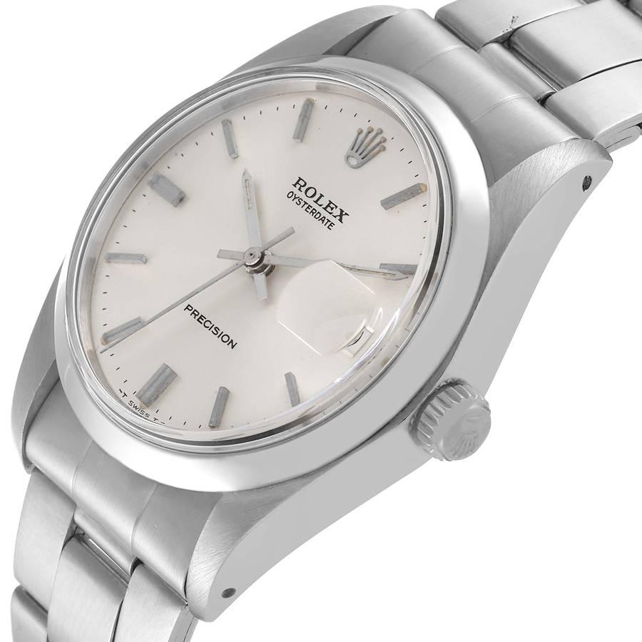 Rolex OysterDate Precision Silver Dial Steel Vintage Mens Watch 6694 at ...