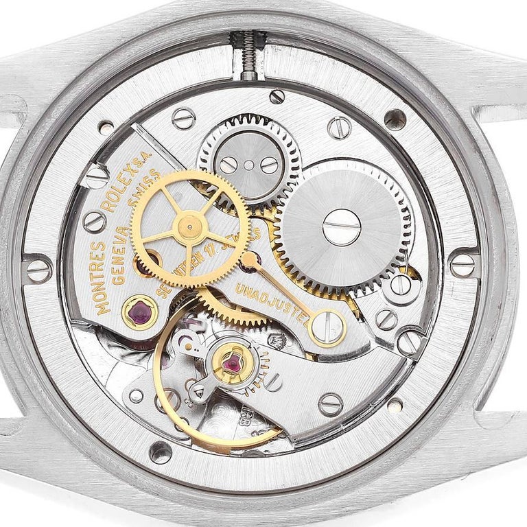 Rolex OysterDate Precision Silver Dial Steel Vintage Mens Watch 6694 at ...