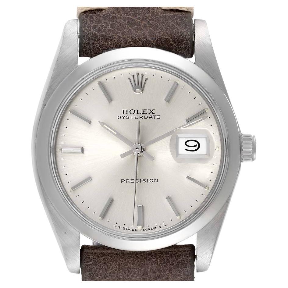 Rolex Men's Stainless Steel Precision Date Automatic Watch with Red ...
