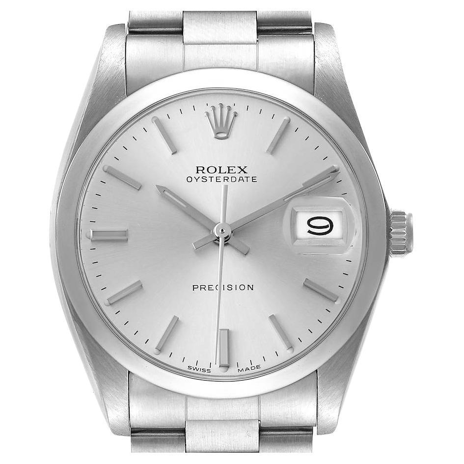 Rolex OysterDate Precision Linen Dial Steel Vintage Men's Watch 6694 ...