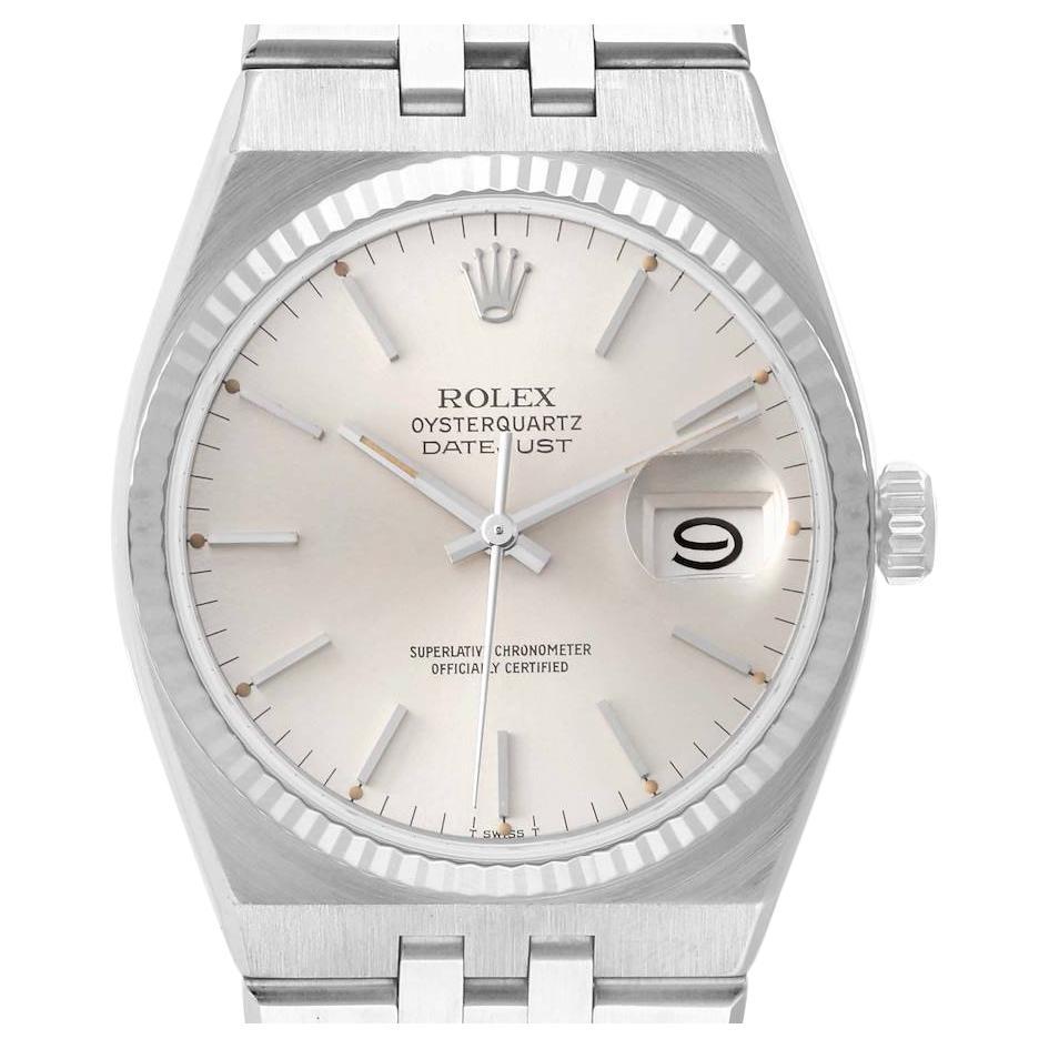 Rolex Oysterquartz Datejust Steel Yellow Gold White Dial Watch 17013 ...