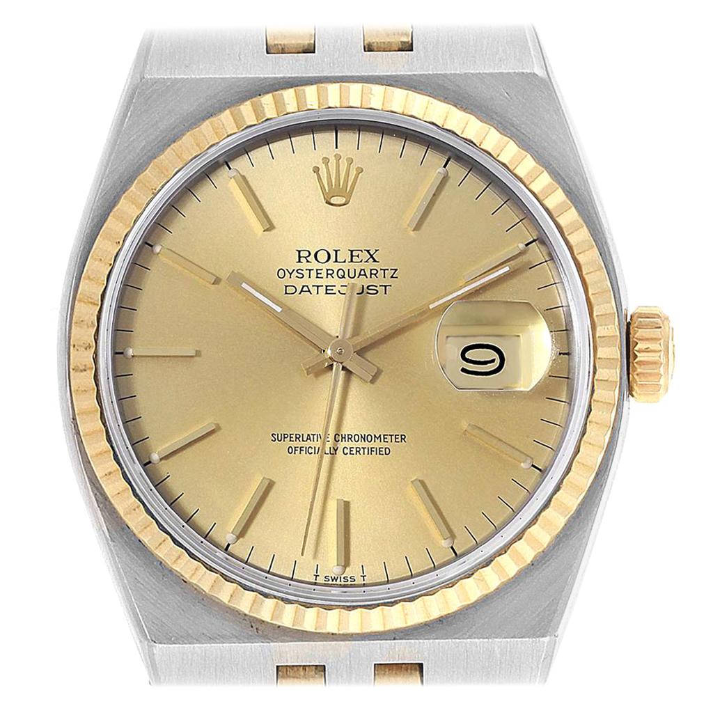 Rolex Oysterquartz Datejust Steel Yellow Gold Men's Watch 17013 For ...