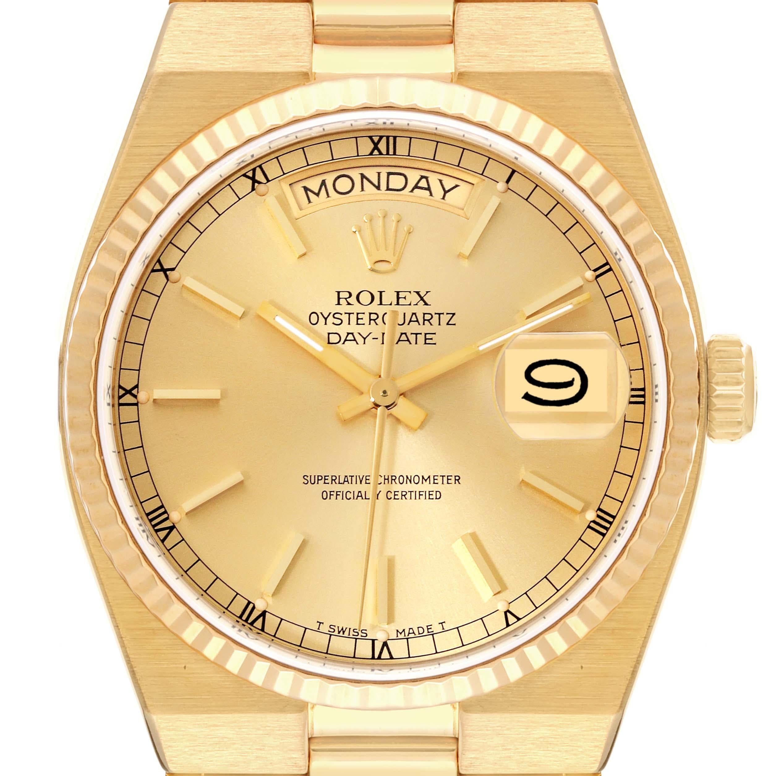 Rolex Oysterquartz President Day-Date Yellow Gold Mens Watch 19018 For ...
