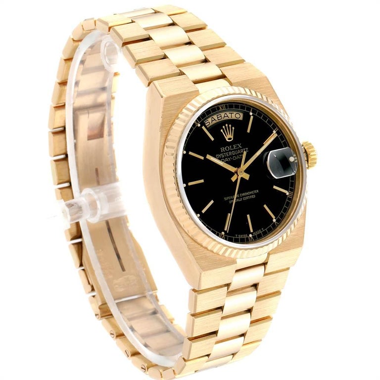 Rolex Oysterquartz President Yellow Gold Spanish Date Wheel Watch 19018 ...