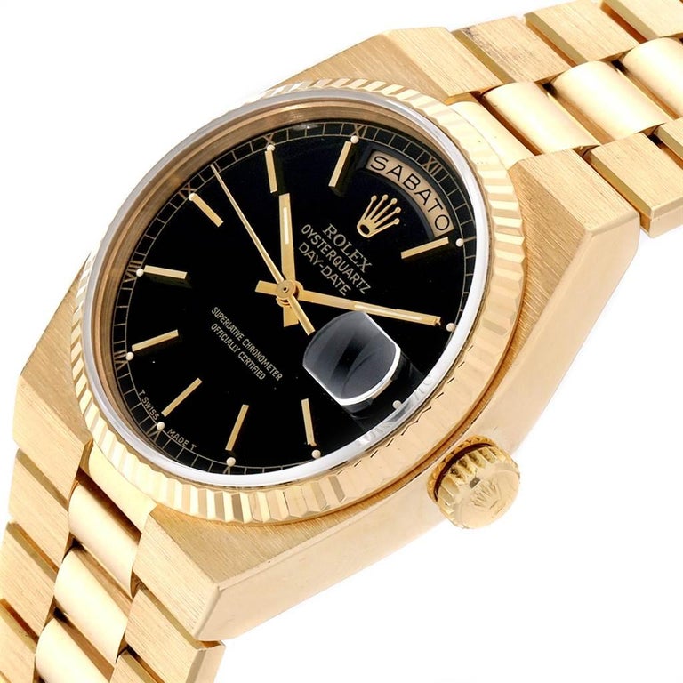 Rolex Oysterquartz President Yellow Gold Spanish Date Wheel Watch 19018 ...