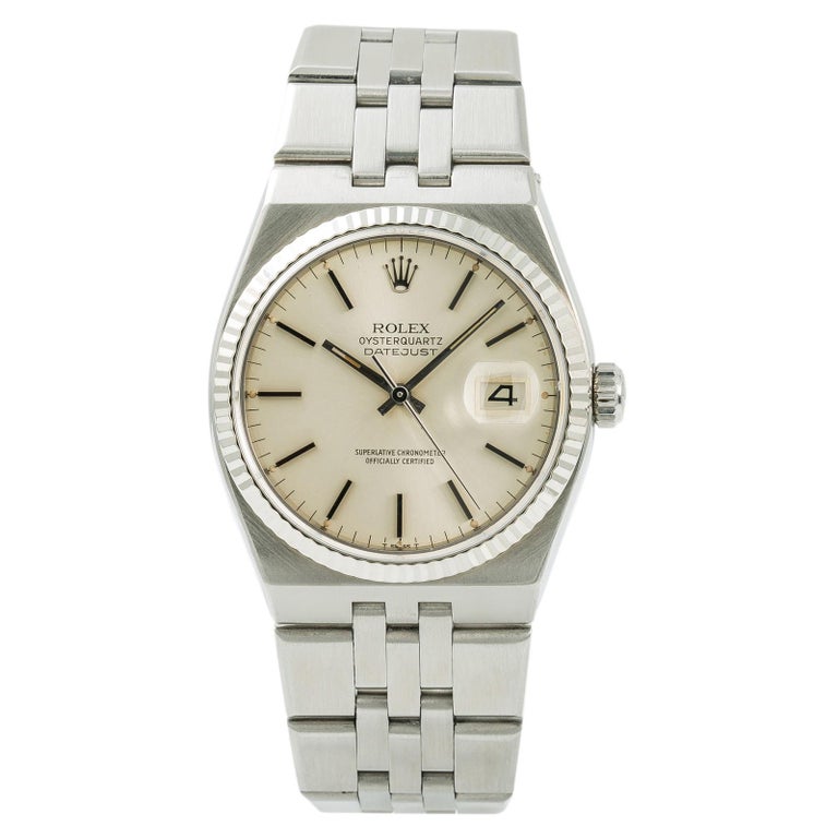 Rolex Oysterquartz 17014, Silver Dial Certified Authentic For Sale at ...