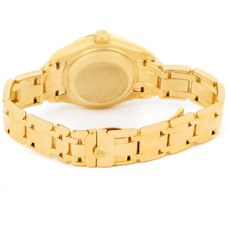 Rolex Pearlmaster 18K Yellow Gold MOP Diamond Ladies Watch 69298 For ...