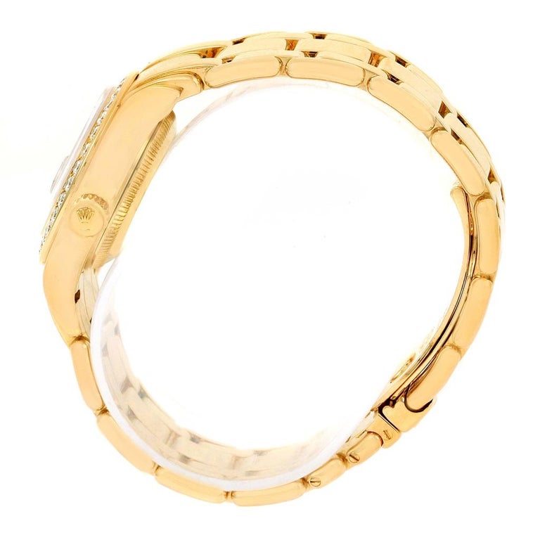 Rolex Pearlmaster 18K Yellow Gold MOP Diamond Ladies Watch 69298 For ...
