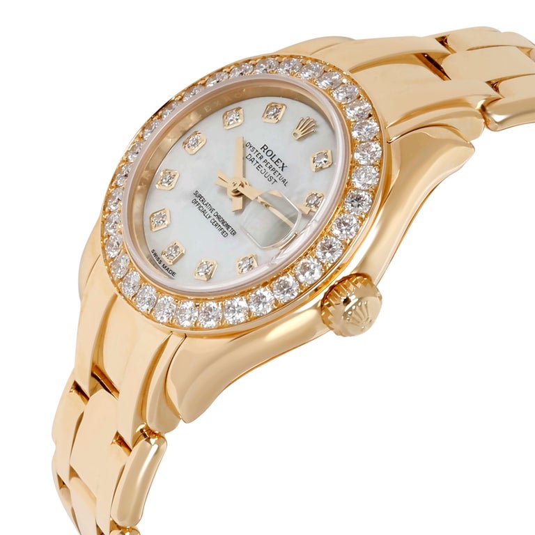 Rolex Pearlmaster 80298 Women's Diamond Watch in 18 Karat Yellow Gold ...