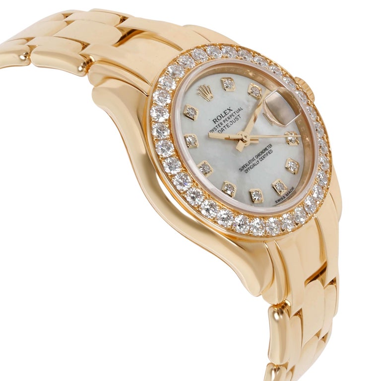 Rolex Pearlmaster 80298 Women's Diamond Watch in 18 Karat Yellow Gold ...
