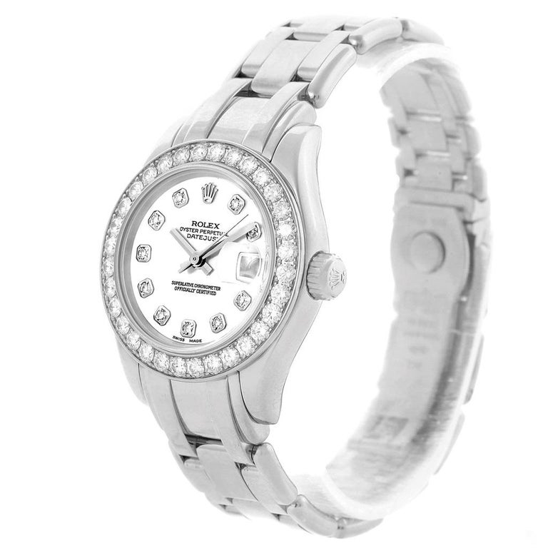 Rolex Pearlmaster Masterpiece White Gold Diamond Ladies Watch 80299 For ...