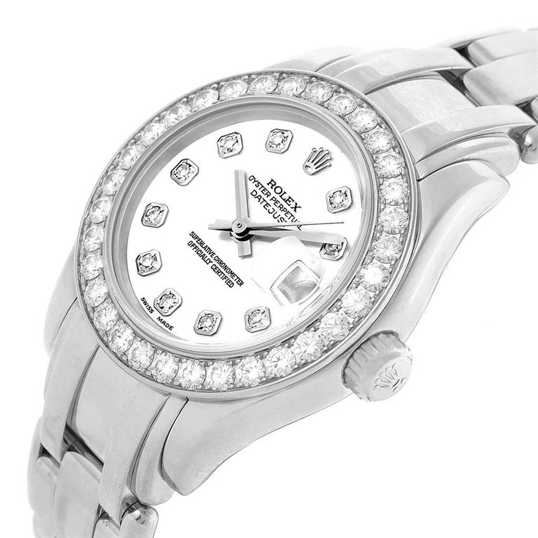 Rolex Pearlmaster Masterpiece White Gold Diamond Ladies Watch 80299 For ...