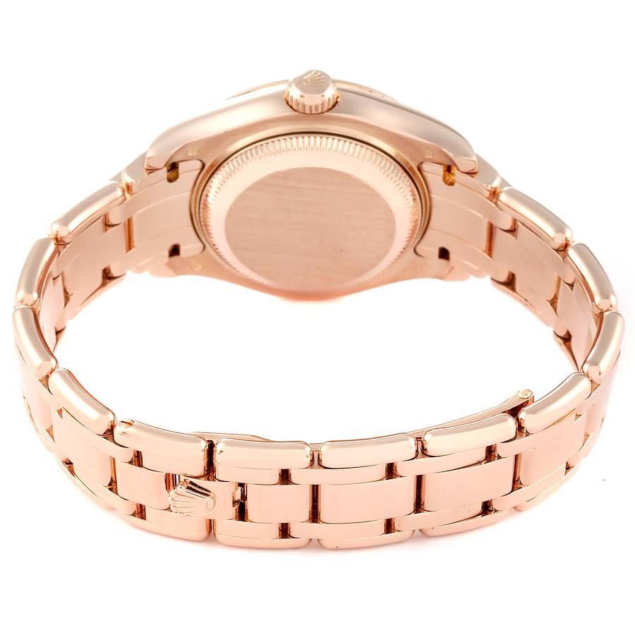 Rolex Pearlmaster Rose Gold Chocolate Dial Diamond Ladies Watch 80315 ...