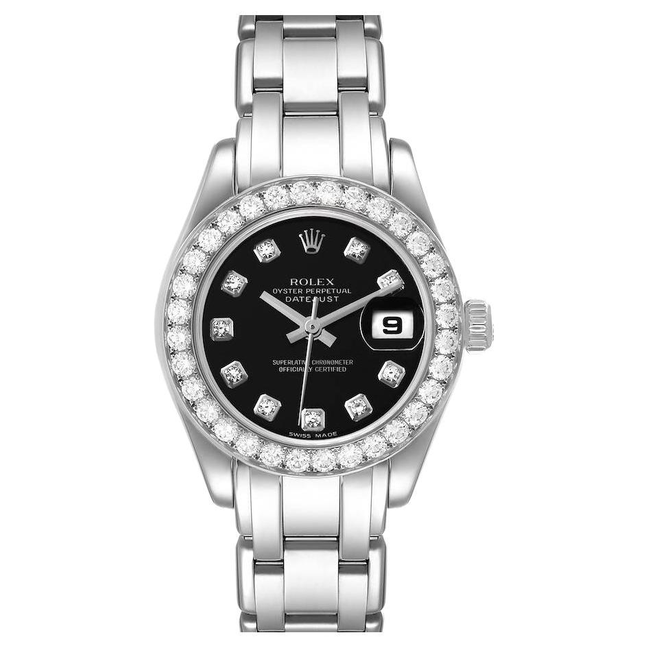 Rolex Ladies Masterpiece/Pearlmaster Gold Mother of Pearl Diamond Watch ...
