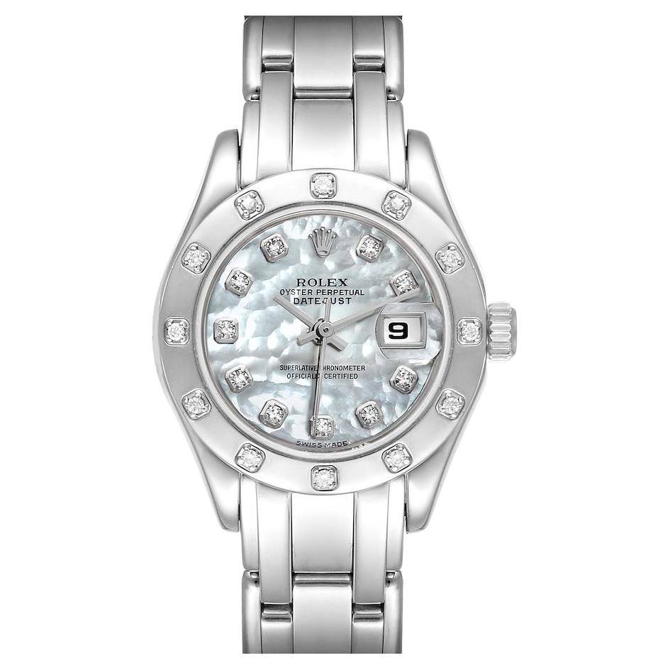Rolex Ladies Pearlmaster 69299 Original Diamond Dial and Bezel 18 Karat ...