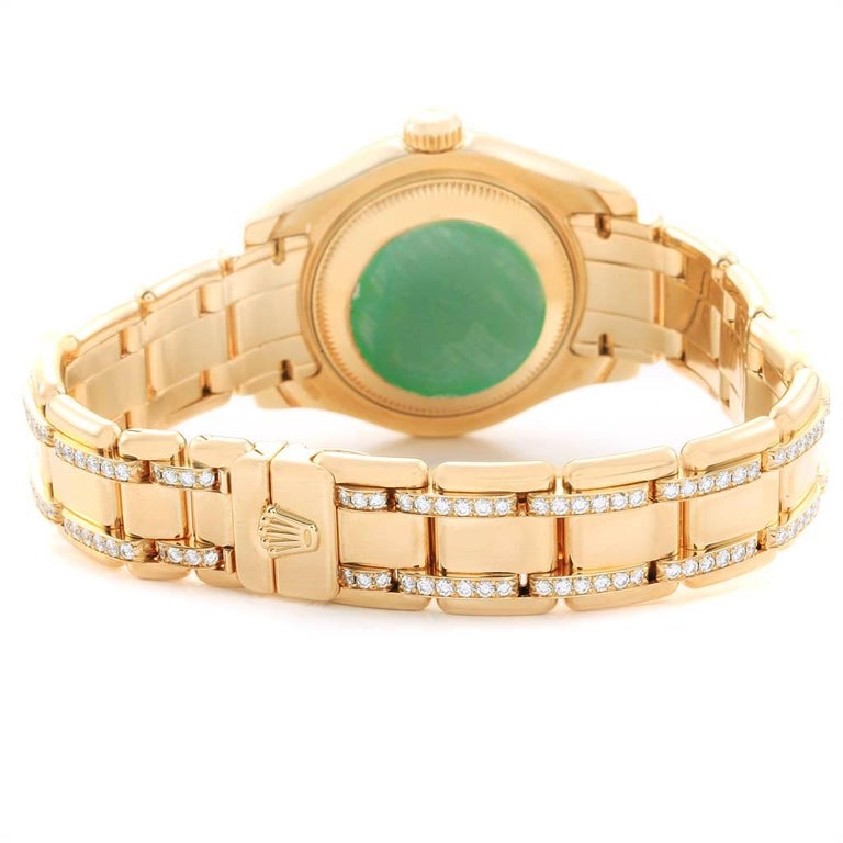 Rolex Pearlmaster Yellow Gold Two-Row Diamond Bracelet Ladies Watch ...