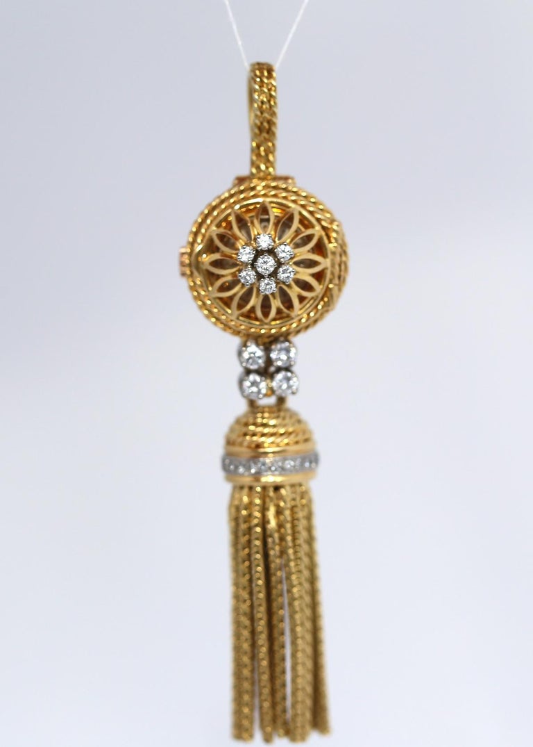Rolex Pendant Watch 18K Gold Diamonds Signed, 1955 at 1stDibs