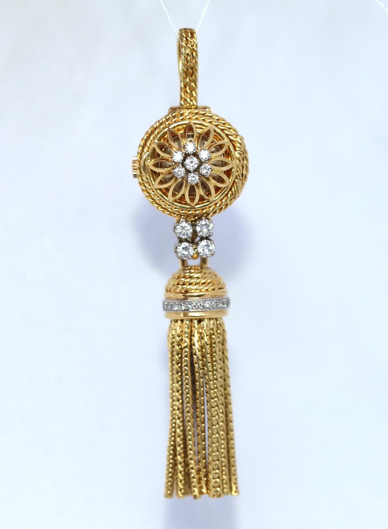 Rolex Pendant Watch 18K Gold Diamonds Signed, 1955 at 1stDibs