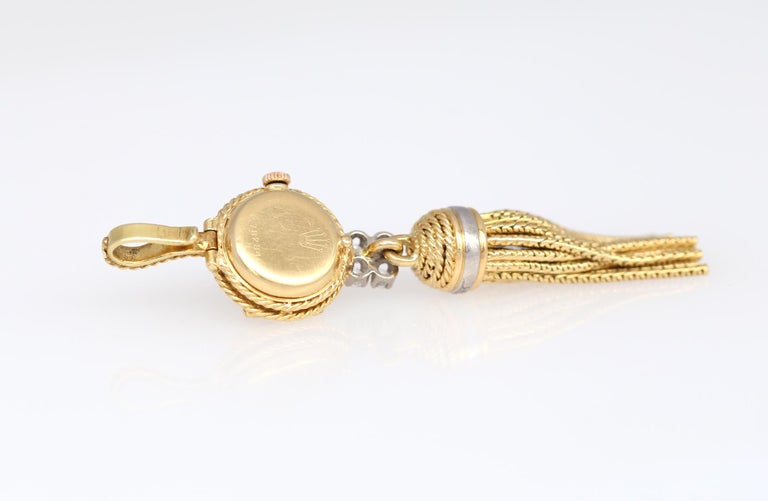 Rolex Pendant Watch 18K Gold Diamonds Signed, 1955 at 1stDibs