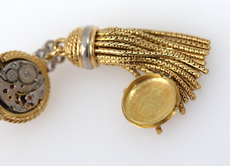Rolex Pendant Watch 18K Gold Diamonds Signed, 1955 at 1stDibs