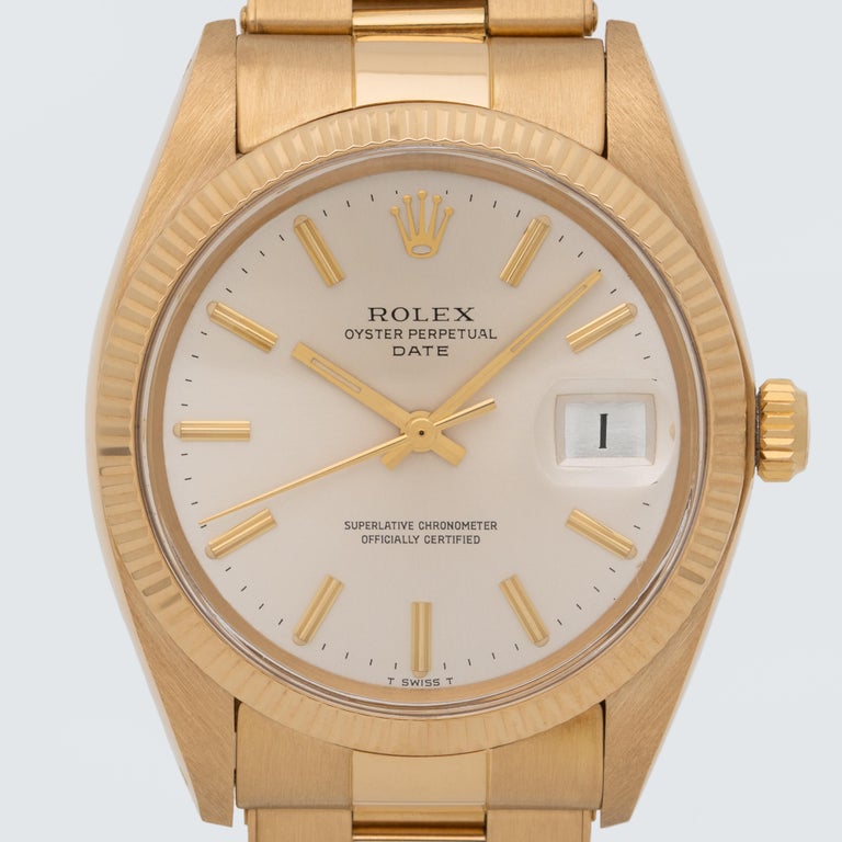 Vintage Rolex Perpetual Date 18k Yellow Gold Model 1503 c. 1980 at 1stDibs