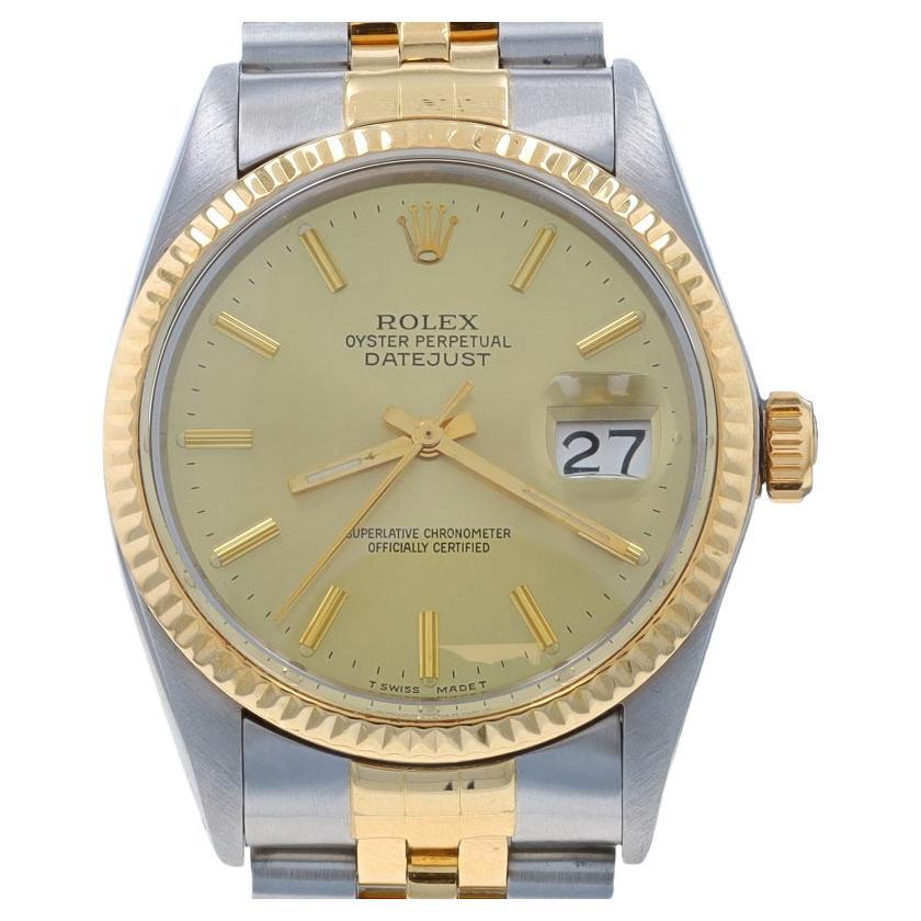 Rolex Perpetual Datejust Men's Watch 16013 Stainless and Yellow Gold ...