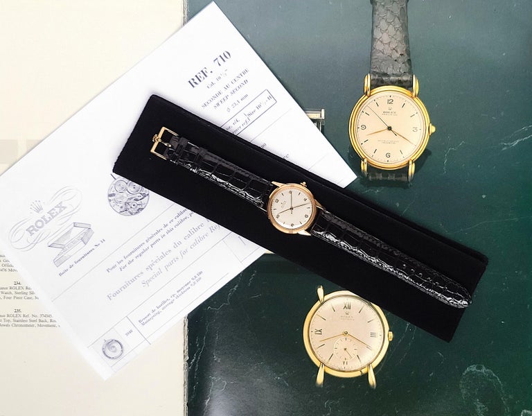 Rolex Precision 18k Rose Gold Dress Watch 3745 Cal 710 Superbalance Pre ...
