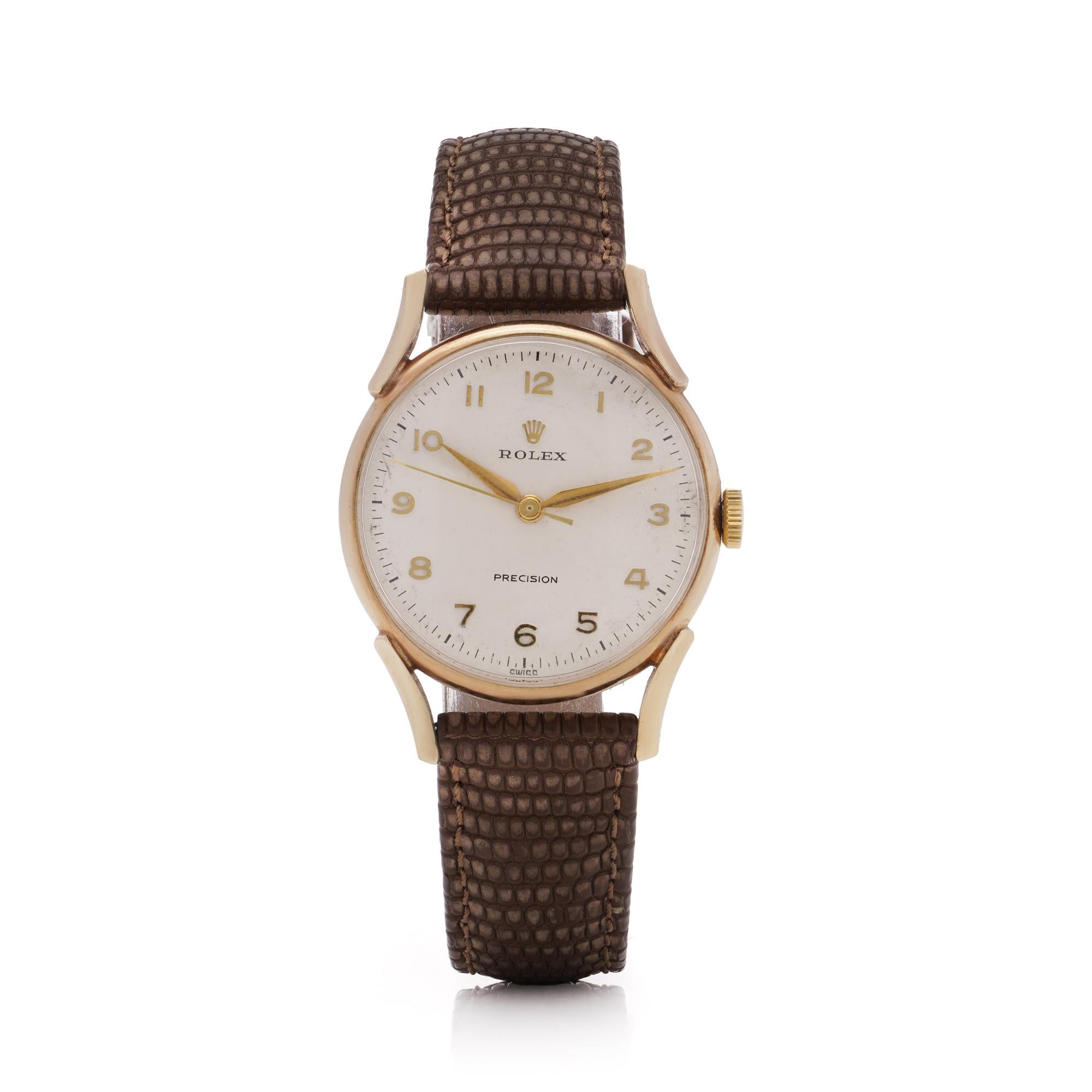 Rolex Precision 9kt Gold Mechanical Movement Men's Wristwatch For Sale ...