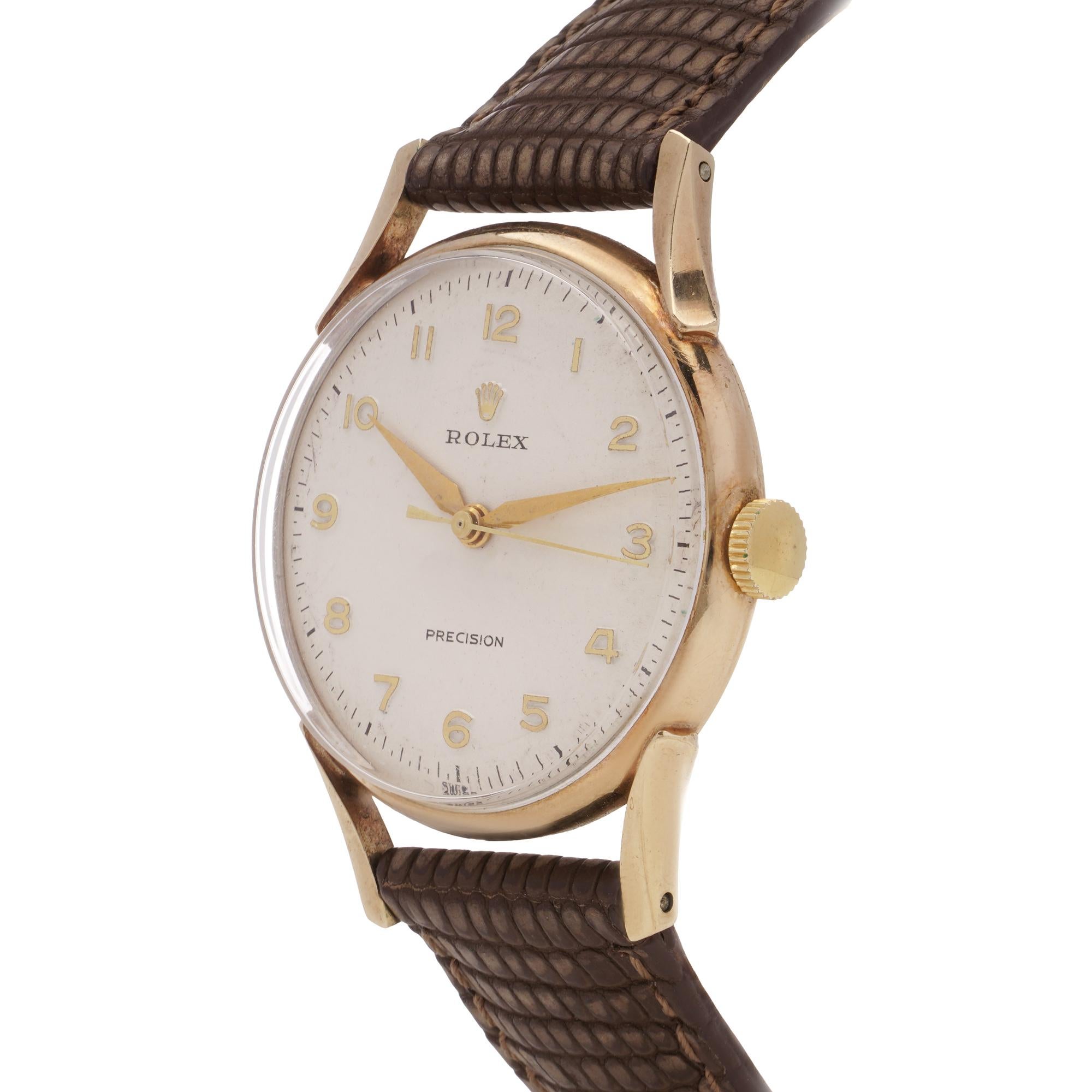 Rolex Precision 9kt Gold Mechanical Movement Men's Wristwatch For Sale ...