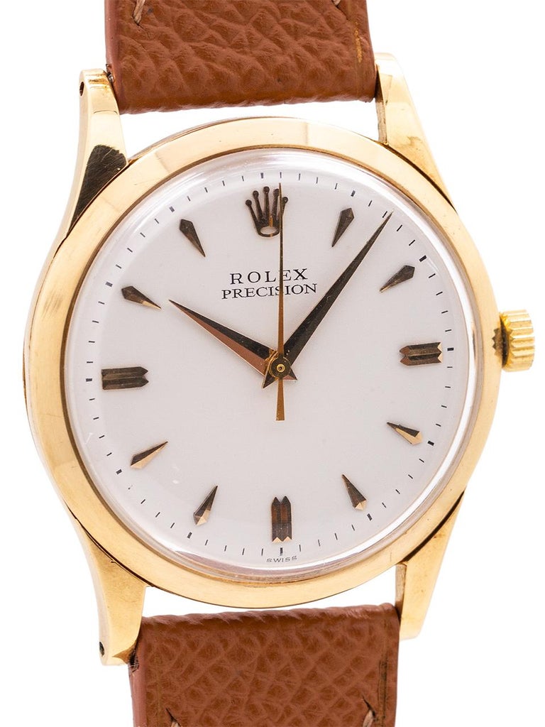Rolex Precision Dress Model 18 Karat Yellow Gold, circa 1957 at 1stDibs