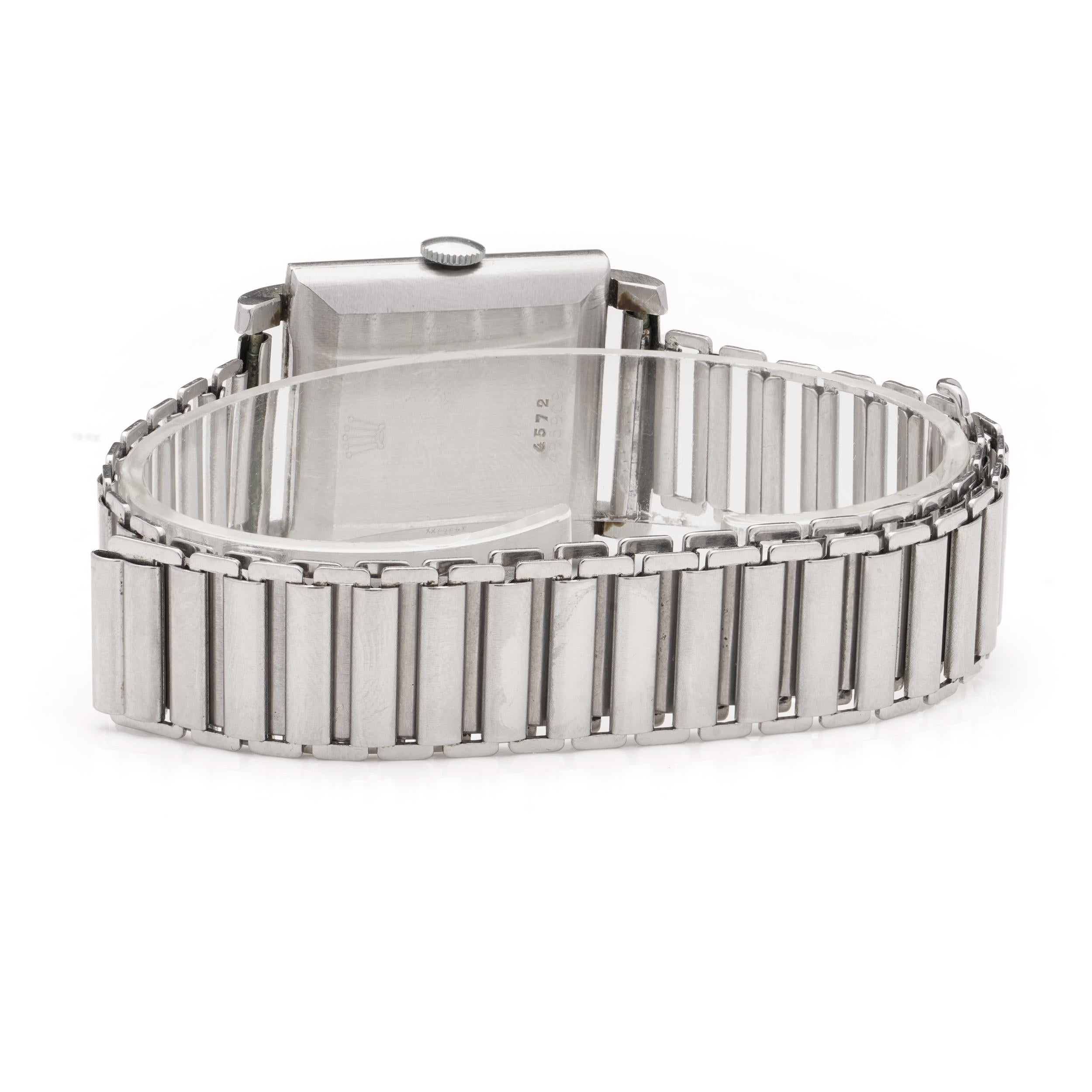 Rolex Precision Post-War Square shaped Stainless Steel men's wristwatch ...