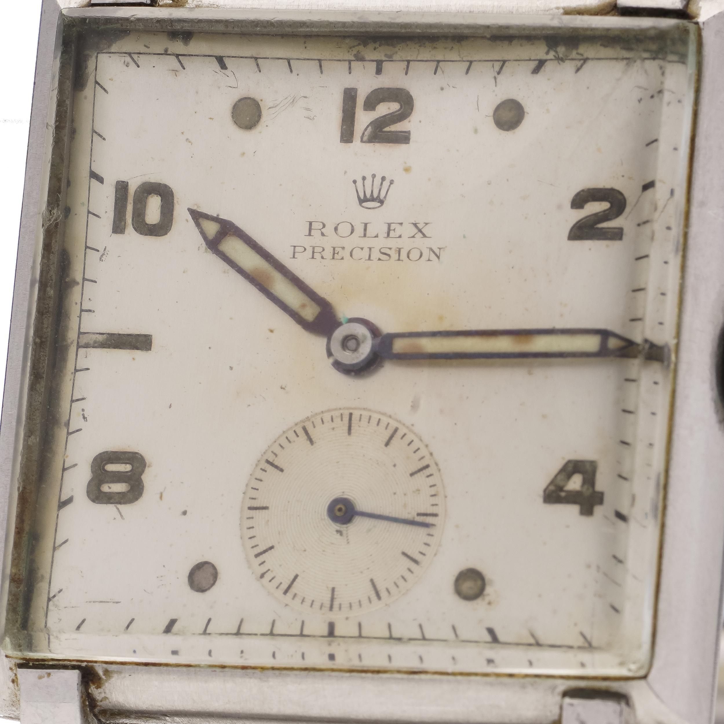 Rolex Precision Post-War Square shaped Stainless Steel men's wristwatch ...