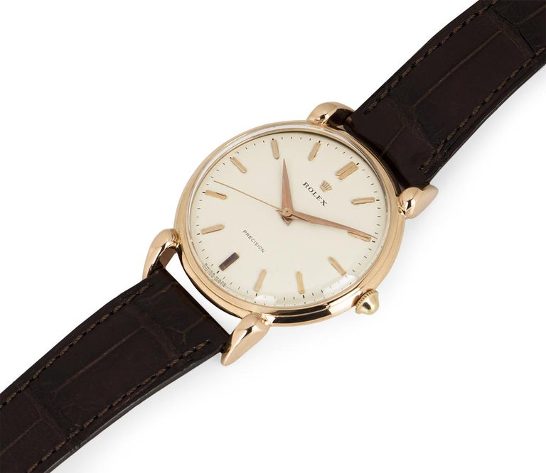 Rolex Precision Teardrop Lugs Rose Gold 4364 Watch at 1stDibs